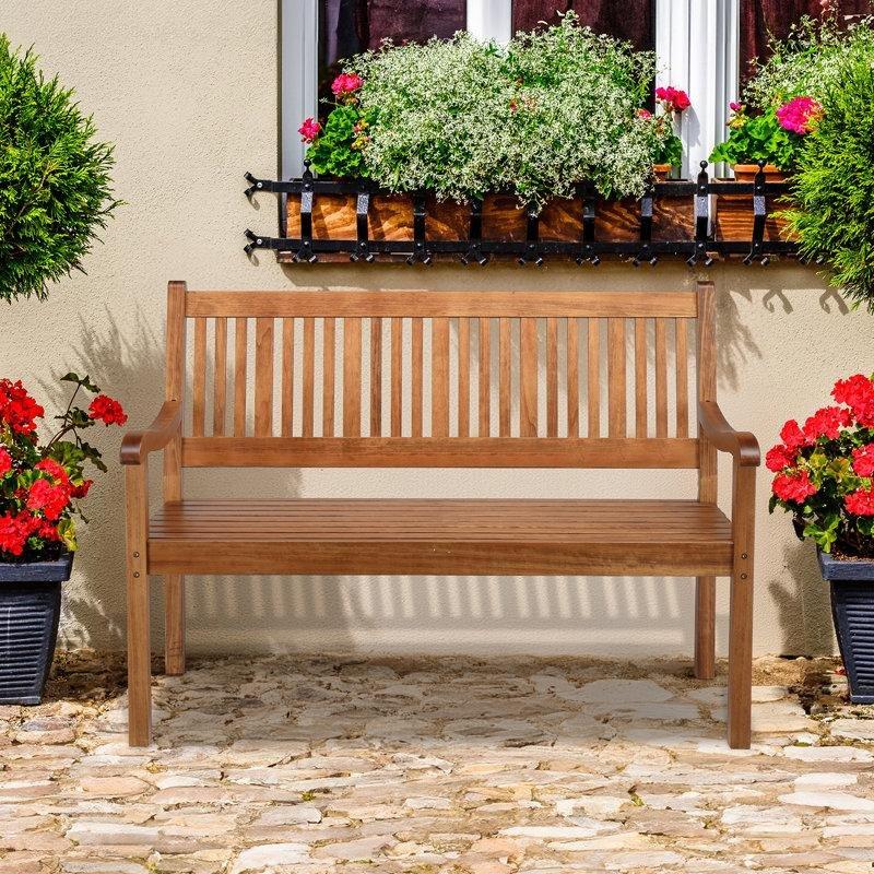 Ham Masif Ahşap Dikey Çıtalı Bahçe Bankı - 127 cm - 172019 - Mimarzade