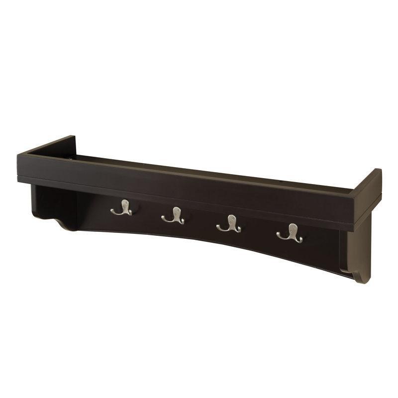 Masif Ahşap 8 Kancalı Askılı Duvar Rafı - 92 cm - 179151 - Mimarzade