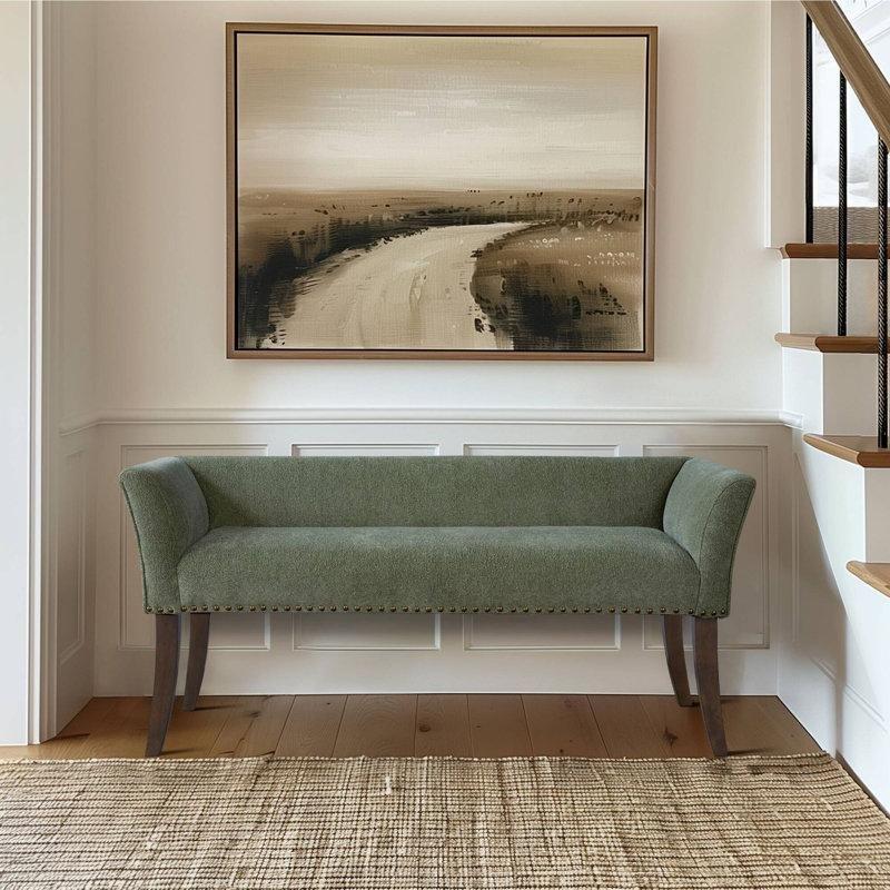 Yeşil Masif Ahşap Zımba Detaylı Sırtlı Kollu Bench - 126 cm - 164359 ...
